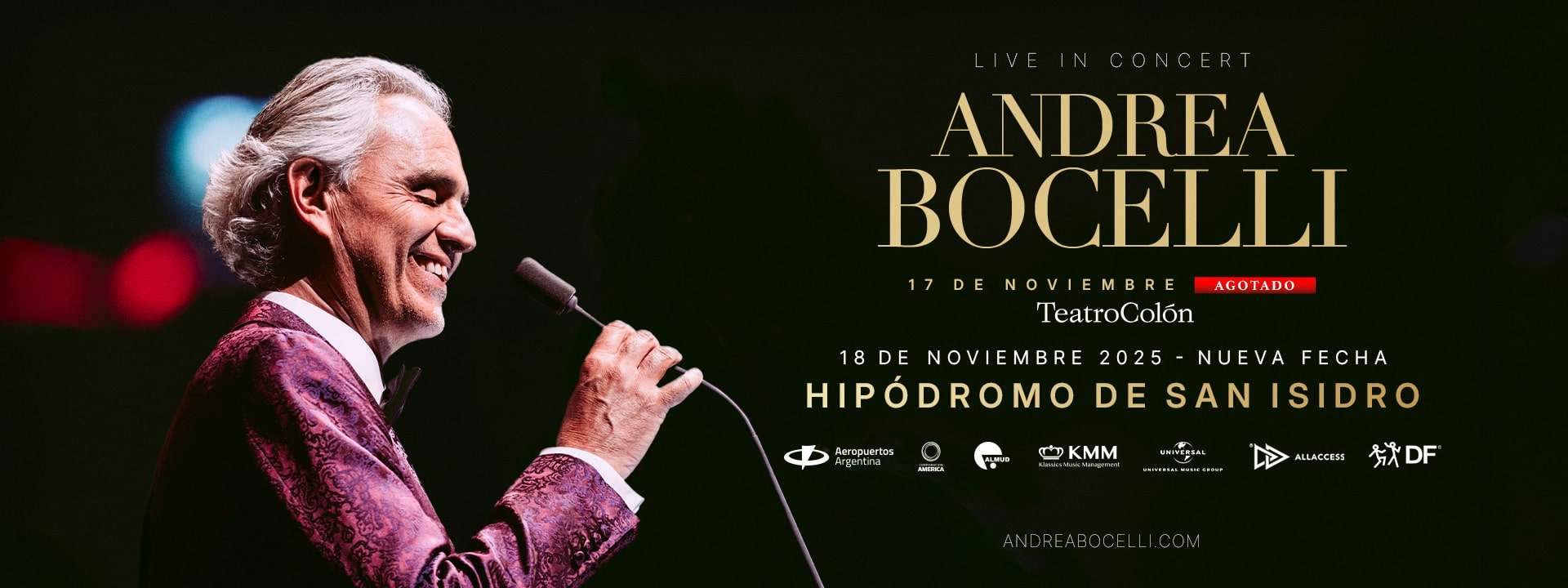 Luego de agotar el Teatro Colón, Andrea Bocelli se prepara para una ...